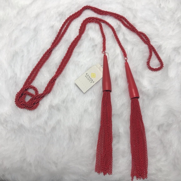 Kendra Scott | Jewelry | Nwt Kendra Scott Phara Red Lariat Necklace ...